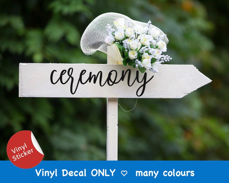 Wedding Arrow Decal, Rustic Wedding Sign Decals, Ceremony and Reception ...