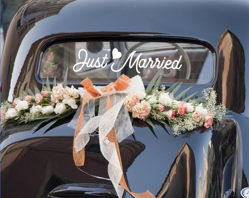 Just Married Car Decal, Wedding Car Decal, Wedding Decorations, Wedding ...