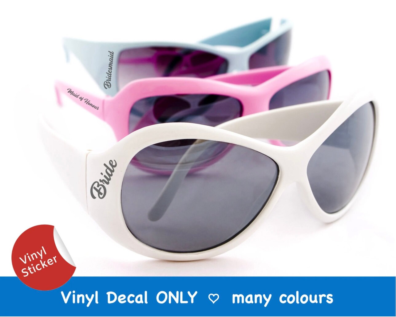 Personalized Sunglass DECALS, Custom Sunglass Stickers, Bachelorette ...