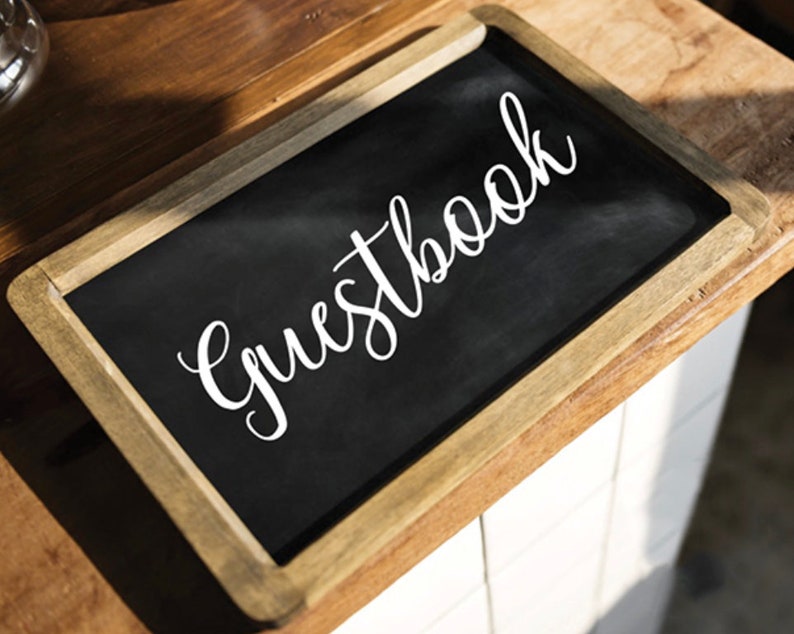 Guest Book Sign Decal, Rustic Wedding Decor (3x10 Inches) - Etsy