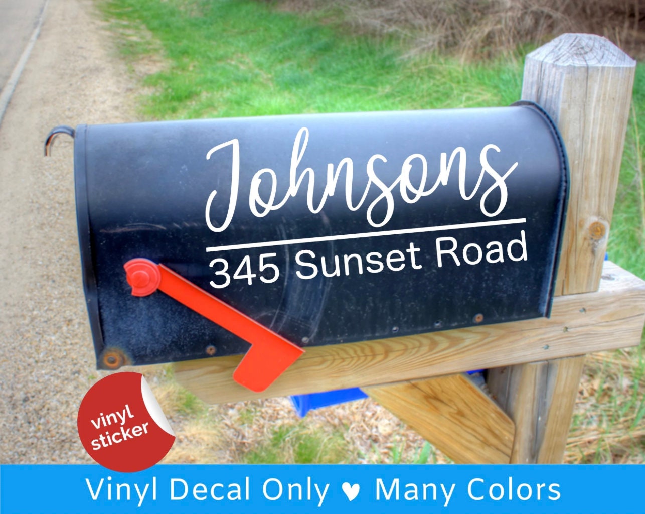 Custom Mailbox Decal, Personalized Mailbox Sticker, Name and Address ...