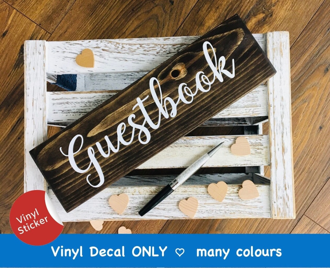 Guest Book Sign Decal, Rustic Wedding Decor (3x10 Inches) - Etsy
