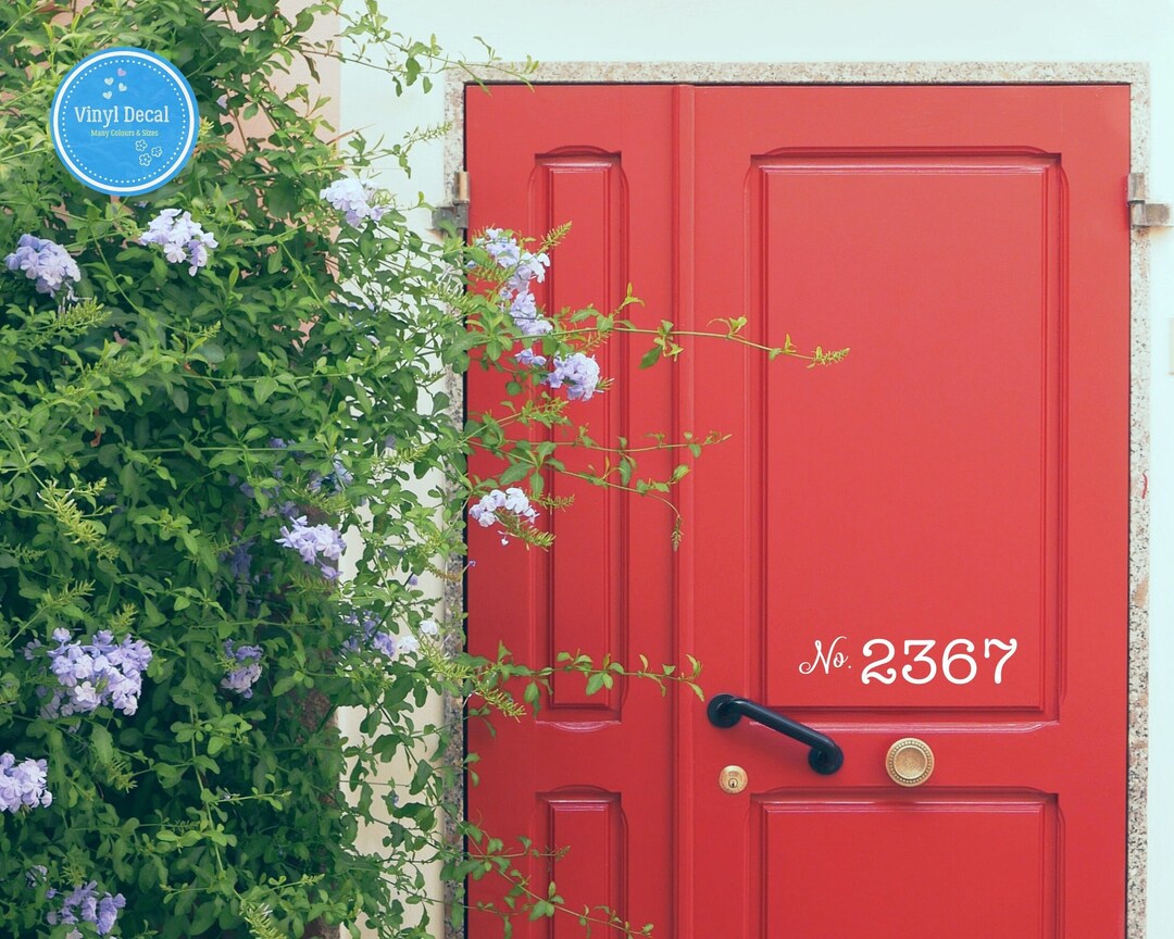 House Number Decal, Front Door Number, Custom Vinyl Lettering ...