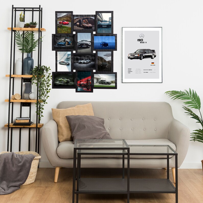 Custom Collage Car Art - 12 Car Images, 58cm X 45cm Frame, Personalized ...