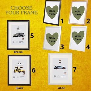 Customizable A4 21 X 30 Cm Car Collage Frame Poster Iconic Cars ...