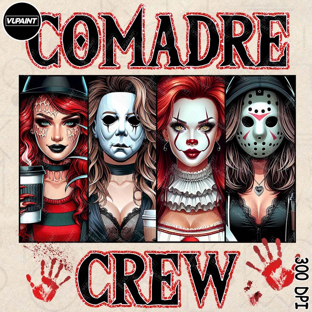 Comadre Crew Horror Movie Friends Png, the Slayers Scary Halloween Png ...