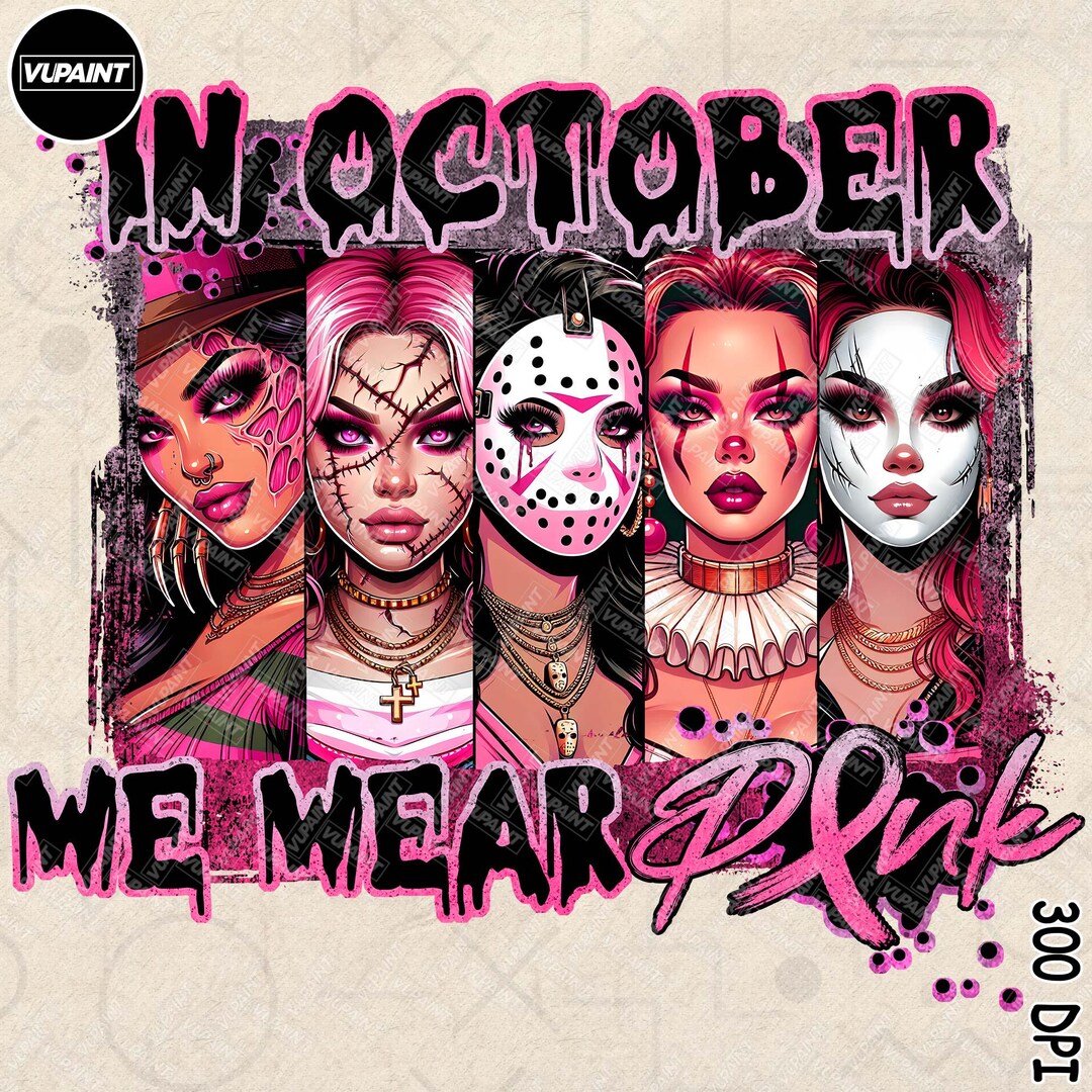 Horror Movie Pink Png, Pink Slasher Movie Png, in October We Wear Pink ...