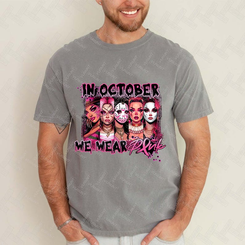 Horror Movie Pink Png, Pink Slasher Movie Png, in October We Wear Pink ...