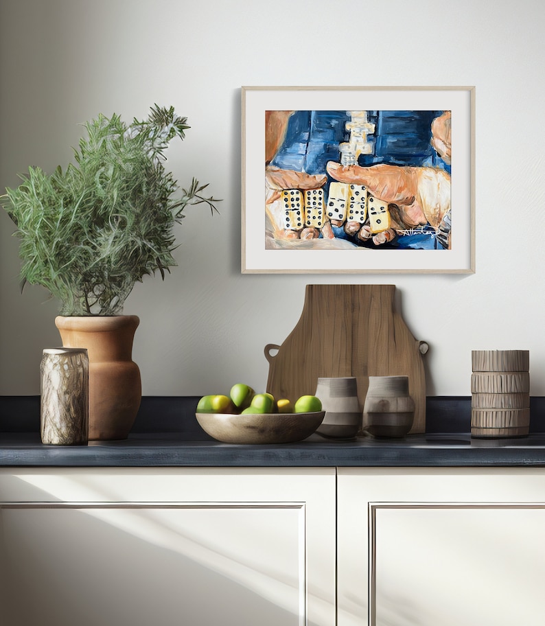 Playing Cuban Dominoes Painting | Fine Art Print by Alexis Hartog - Etsy