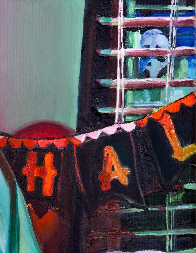 Ghost Couple Watching a Scary Movie by Alexis Hartog | Original Oil ...