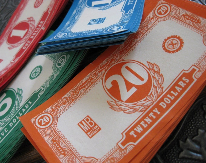 Vintage Play Money in Red, Orange, Blue and Green - Etsy