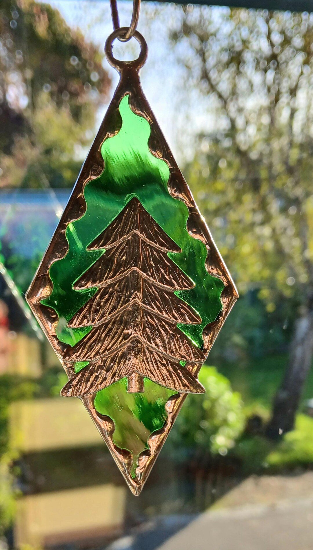 Stained Glass Tree Suncatcher With Cast-metal Tree Overlay - Etsy
