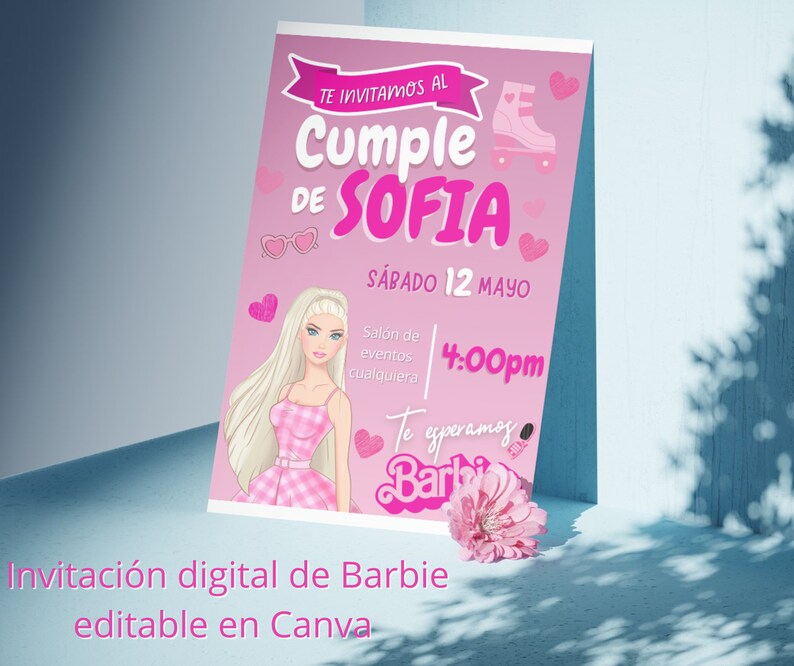 Barbie Invitation Template in Canva - Etsy