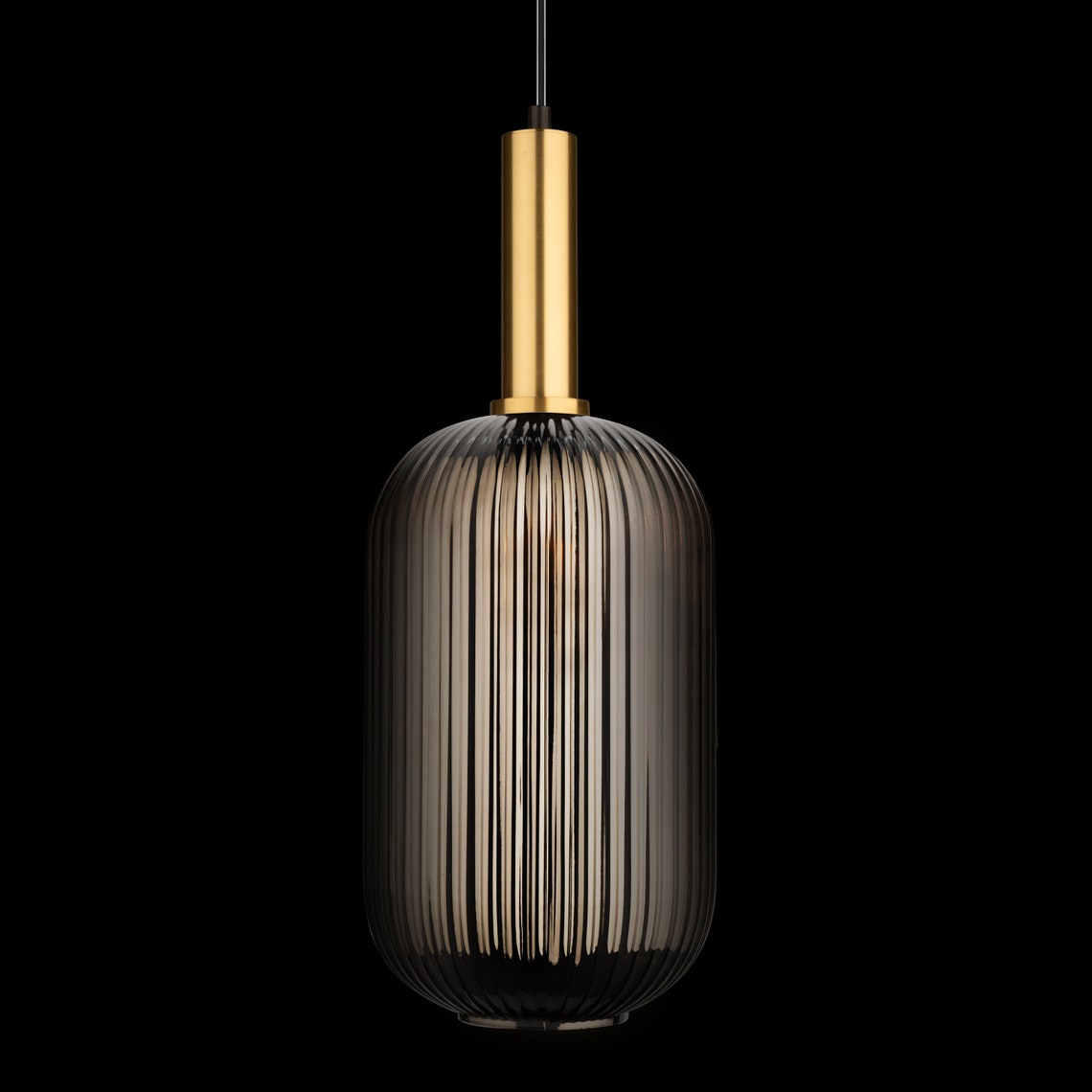 Handcrafted Pendant Lamp // Smoked Color Glass Light // Multi Pendant ...