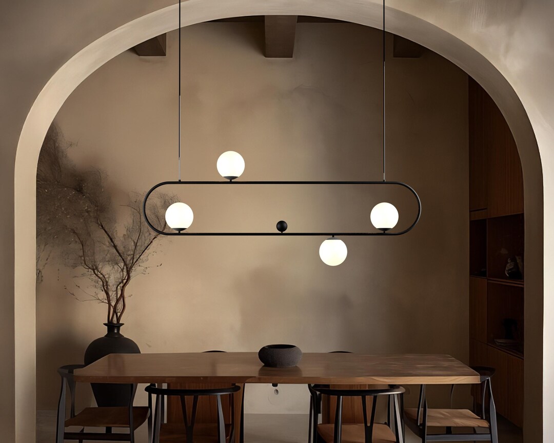 Modern Linear Pendant Light: Ellipse Kitchen Island Lamp - Etsy