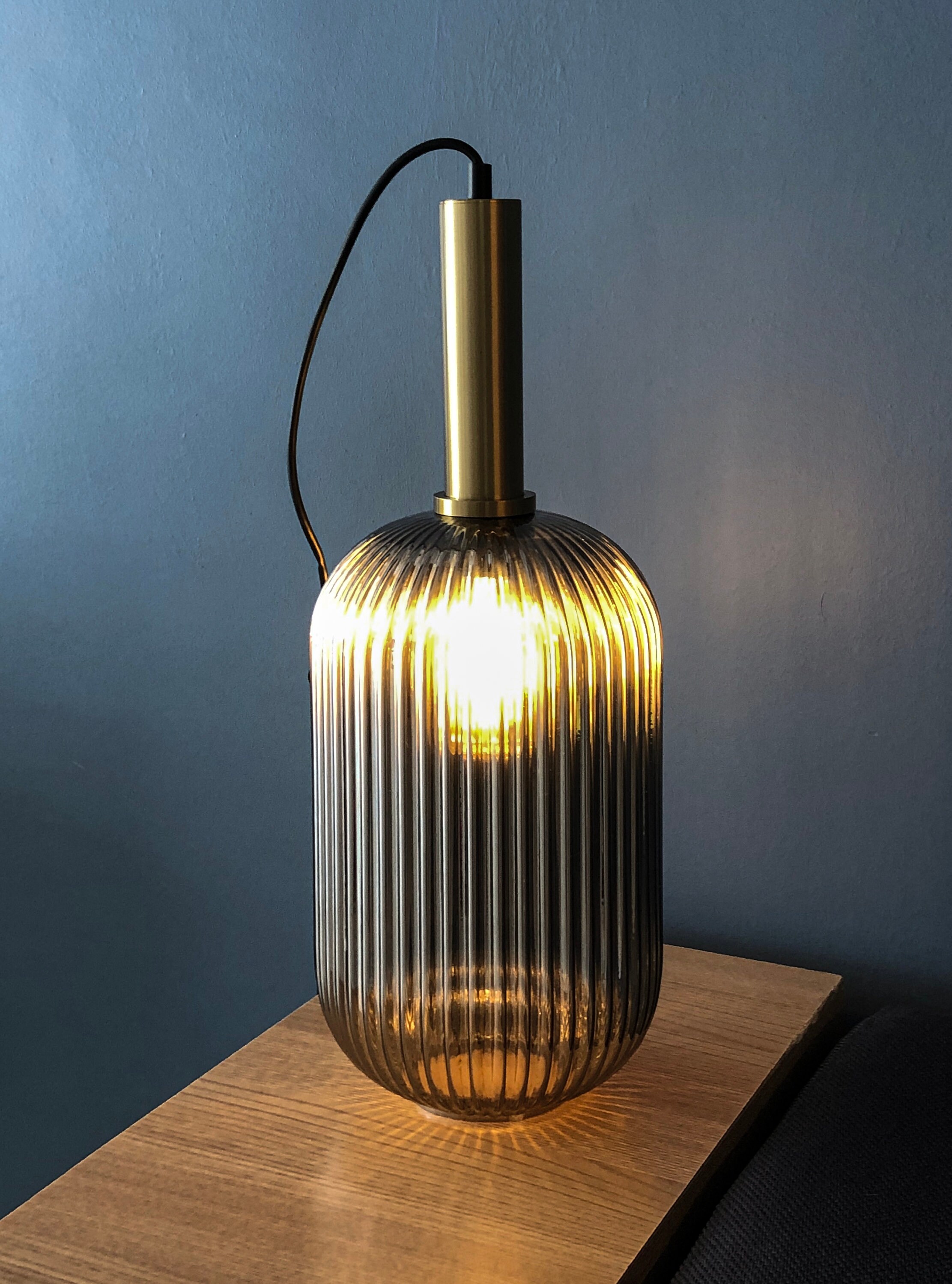 Handcrafted Pendant Lamp // Smoked Color Glass Light // Multi Pendant ...