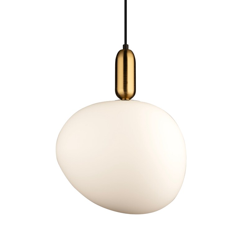 Large Asymmetrical Egg Shape Glass Pendant Light Modern Minimalist Gold ...