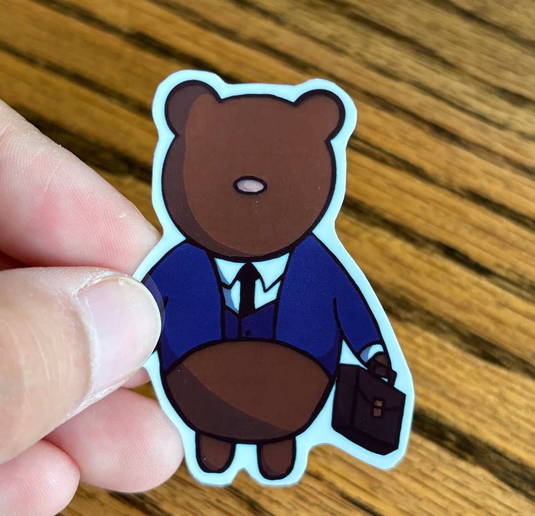 Lawyer Bear Bear in Business Suit & Brief Case Glossy Water Resistant ...