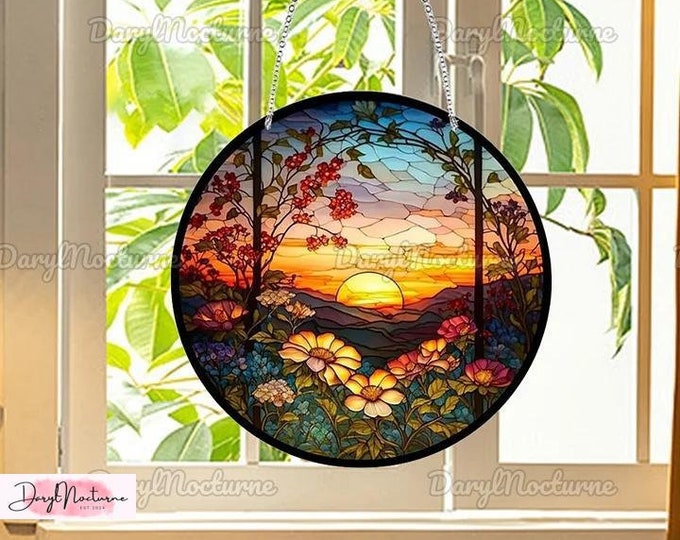 Stained Glass Sunrise Sunset - Etsy