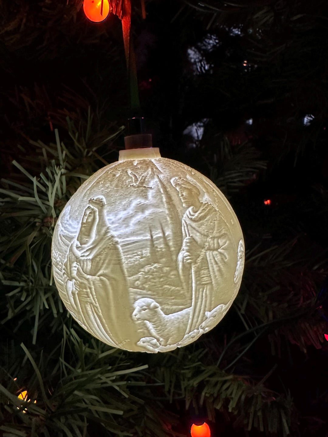 Christmas Nativity Ornament LED Lite Lithograph - Etsy