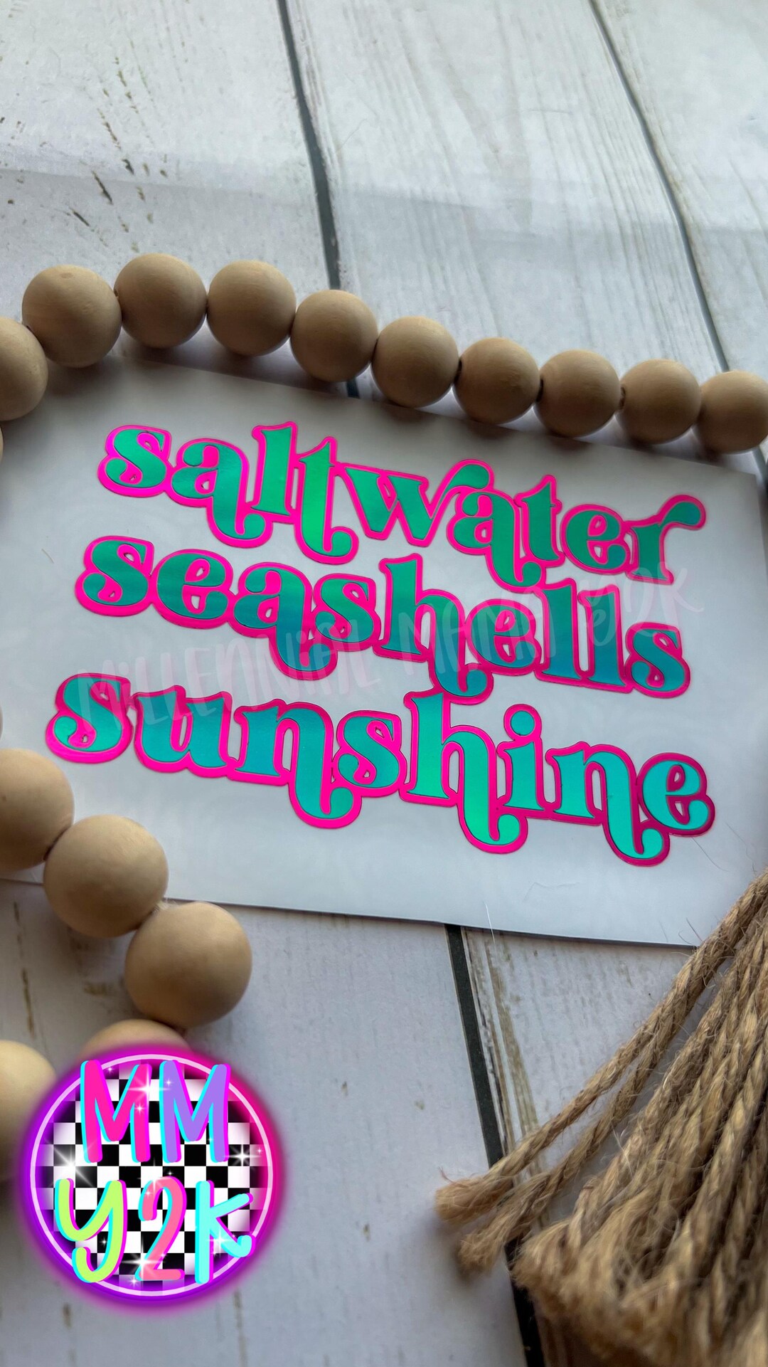 Saltwater Seashells Sunshine, Beach Decal, Salty Decal, Wave Sticker ...