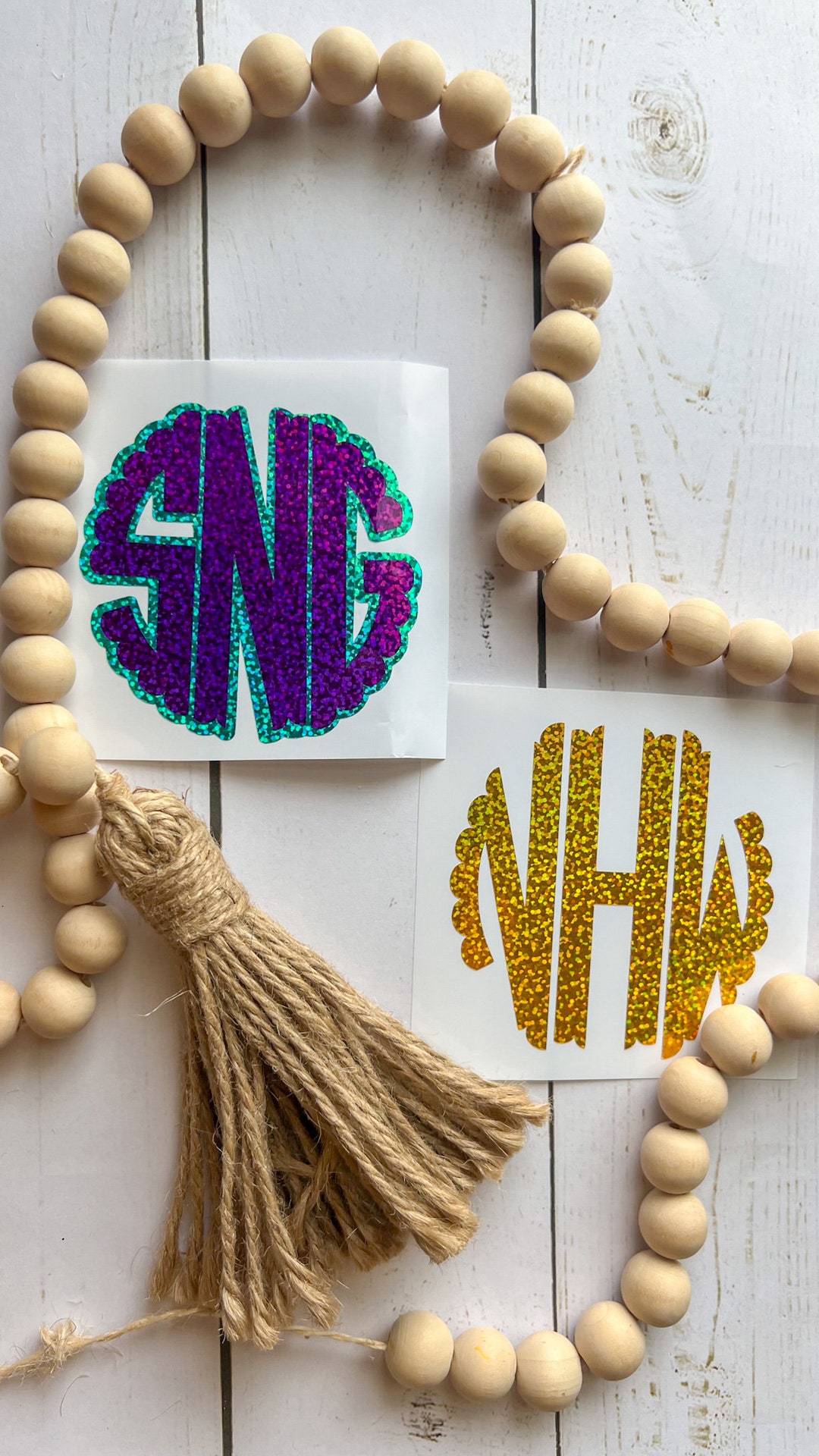 Holographic Monogram, Monogram Decal, Car Decal, Monogram Sticker ...