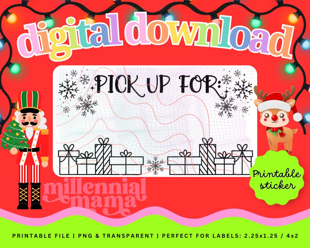 Christmas Pickup Thermal Printer Label Download, Christmas Pick up ...