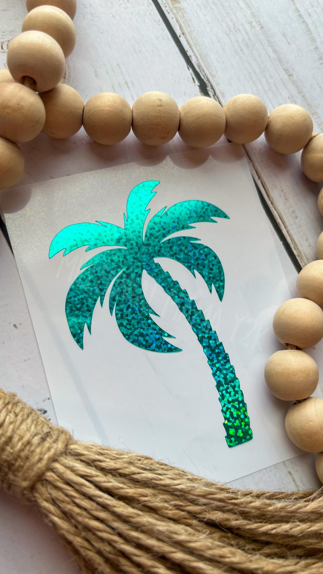 Palm Tree Decal, Palm Tree Sticker, Beach Decal, Palm Tree, Ocean Wave ...
