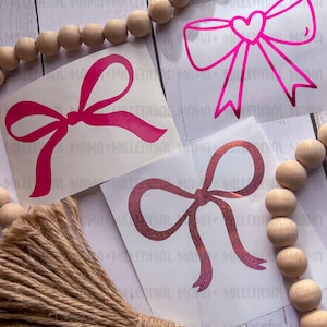 Bow Car Decal Bow Decal, Bow Decal, Decals for Women, Pink Bow Sticker ...