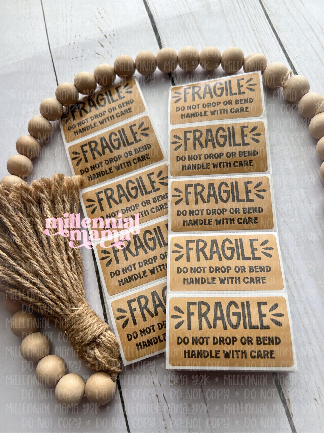 Fragile 2.25"x1.25" Thermal Labels, Do Not Bend Sticker, Small Business ...