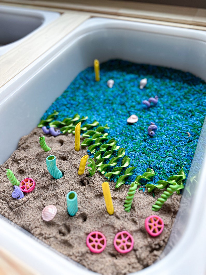 Coral Reef Sensory Bin, Sensory Filler, Colored Pasta, Beach, Ocean - Etsy