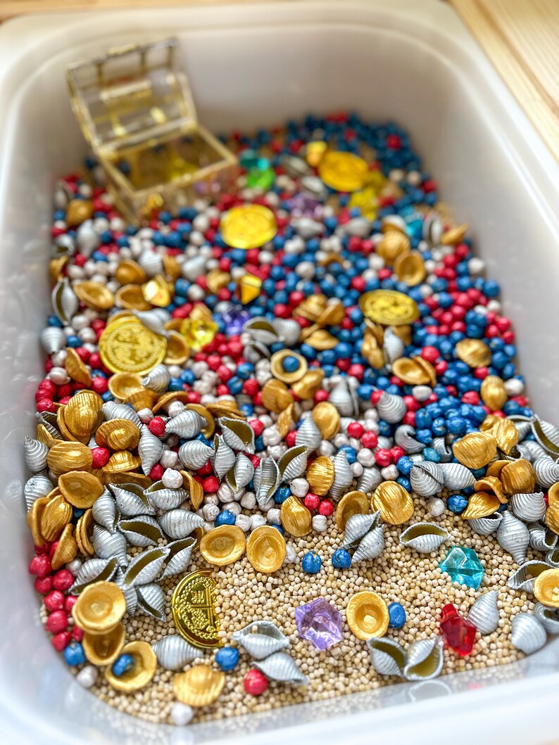 Pirate Sensory Bin, Treasure, Sensory Filler, Pirate, Colored Pasta - Etsy