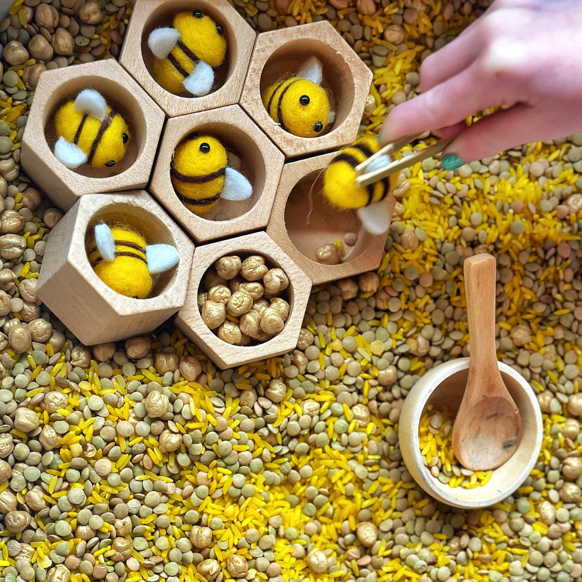 Bumble Bee Sensory Bin, Sensory Filler, Colored Rice - Etsy