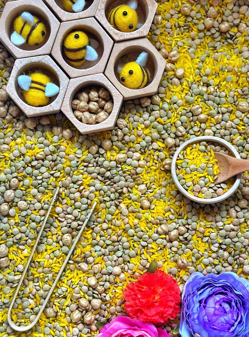 Bumble Bee Sensory Bin, Sensory Filler, Colored Rice - Etsy