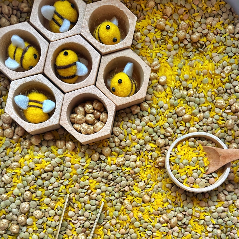 Bumble Bee Sensory Bin, Sensory Filler, Colored Rice - Etsy