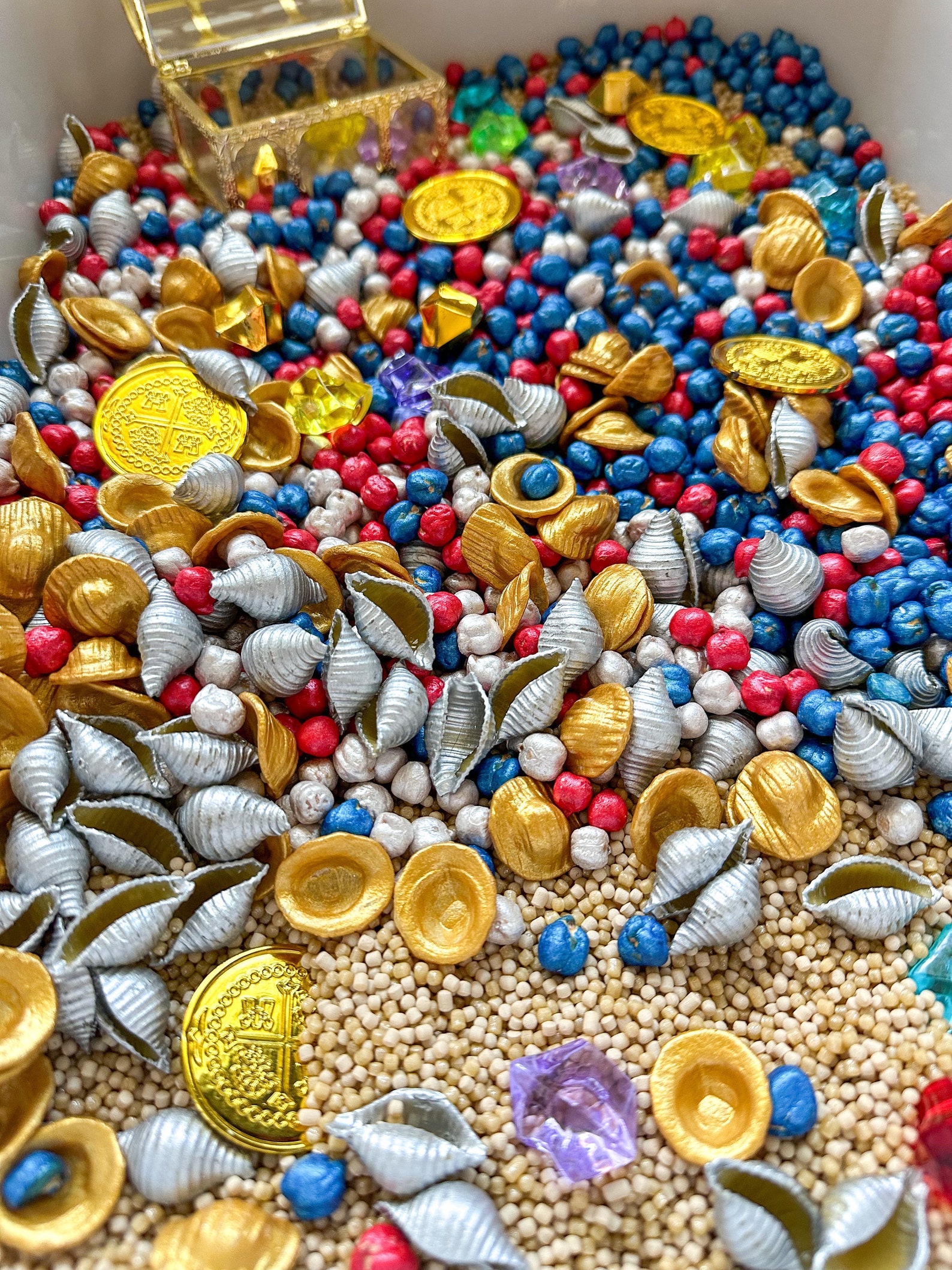 Pirate Sensory Bin, Treasure, Sensory Filler, Pirate, Colored Pasta - Etsy