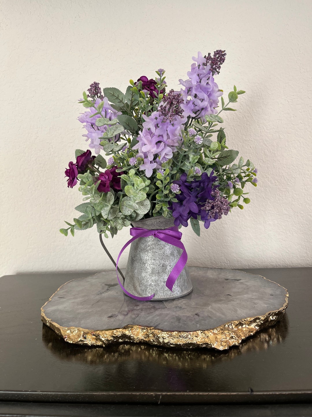 Rose and Lilac Flower Arrangement, Purple and Lavender Floral ...