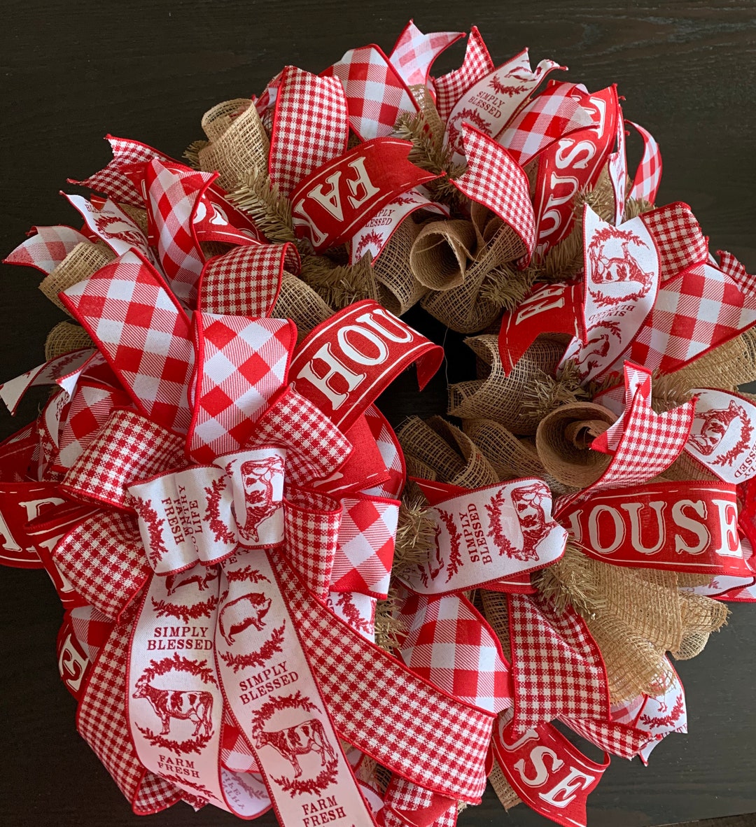 Chicken Farmhouse Wreath Rustic Pig Wreath Country Cow - Etsy