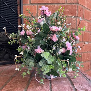 Rustic Purple Rose Floral Arrangement, Country Pink Wedding Centerpiece ...
