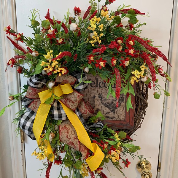 Rooster Wreath - Etsy