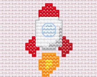 Rocket Cross Stitch Pattern, Space Cross Stitch Pattern, Outer Space ...