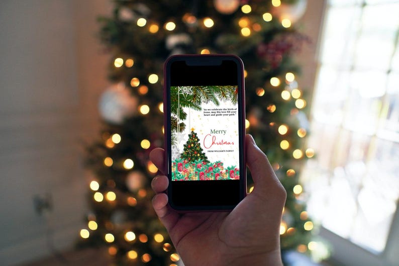 Merry Christmas Card | Digital Download Card | Printable Christmas Card ...