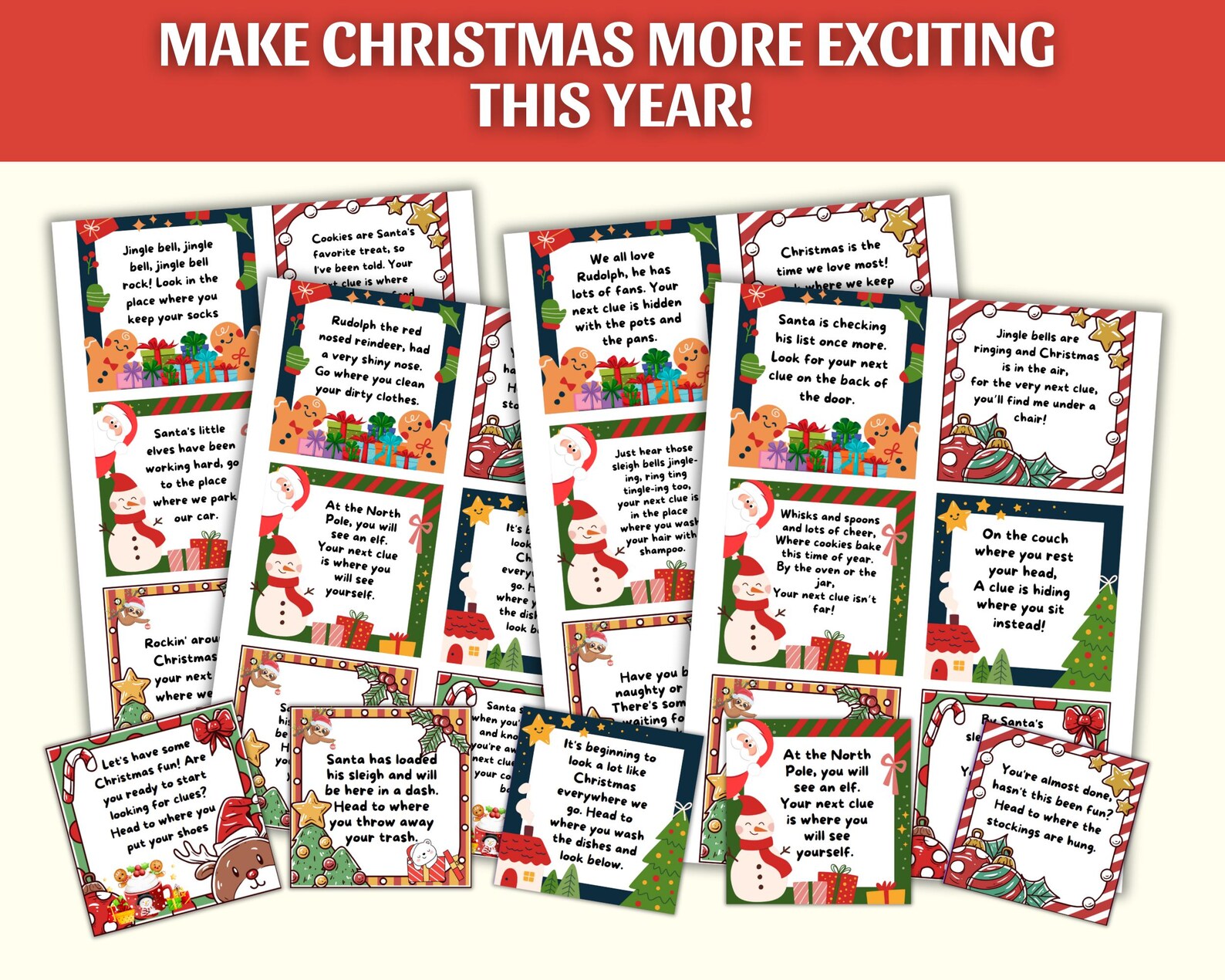 Christmas Scavenger Hunt - Christmas Treasure Hunt Clues - Christmas ...
