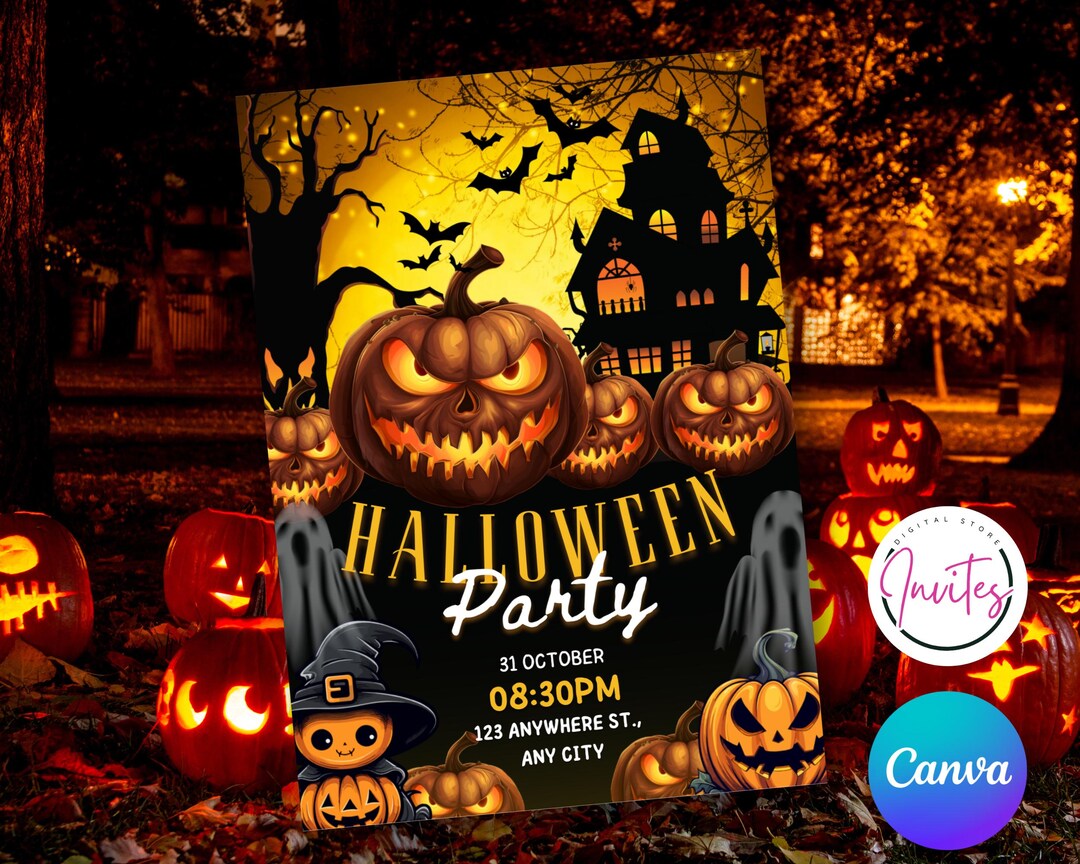Spooktacular Halloween Party Invitation, Instant Download, Editable ...