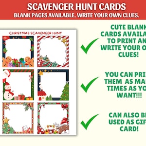 Christmas Scavenger Hunt - Christmas Treasure Hunt Clues - Christmas ...