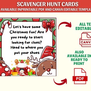 Christmas Scavenger Hunt - Christmas Treasure Hunt Clues - Christmas ...