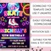 Roller Disco Party Birthday Invitation Editable Template, Rainbow Glow ...
