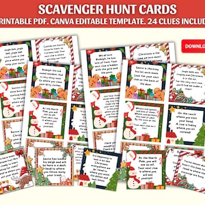 Christmas Scavenger Hunt - Christmas Treasure Hunt Clues - Christmas ...