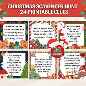 Christmas Scavenger Hunt - Christmas Treasure Hunt Clues - Christmas ...