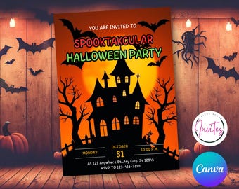 Spooktacular Halloween Party Invitation, Instant Download, Editable ...